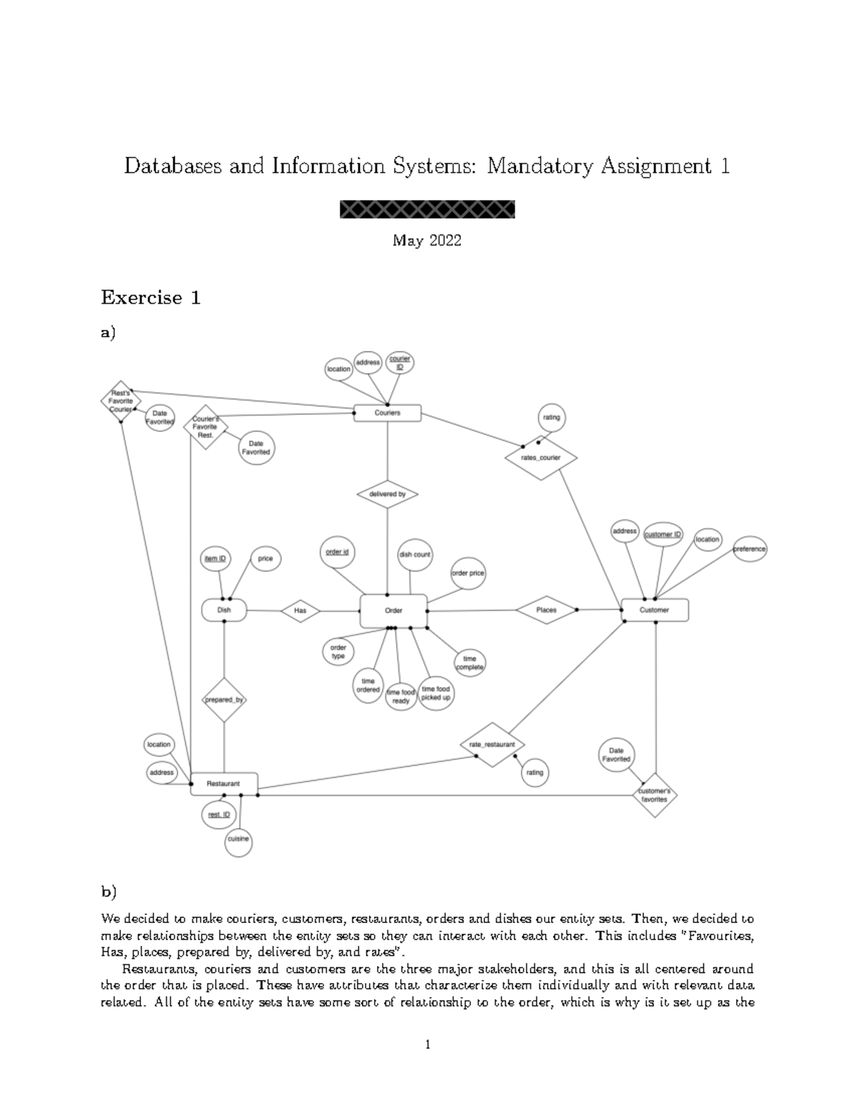 Grp9 Mandatory Assignment 1 - Databases and Information Systems: Mandatory Assignment 1 May 2022 ...