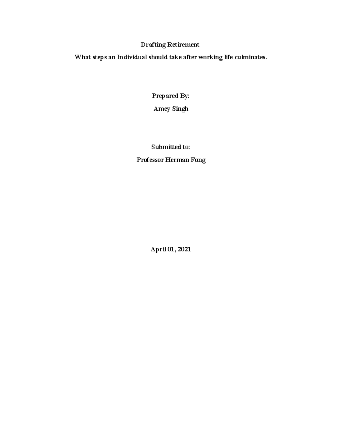 Unit 3 Final Draft - Drafting Retirement What steps an Individual ...