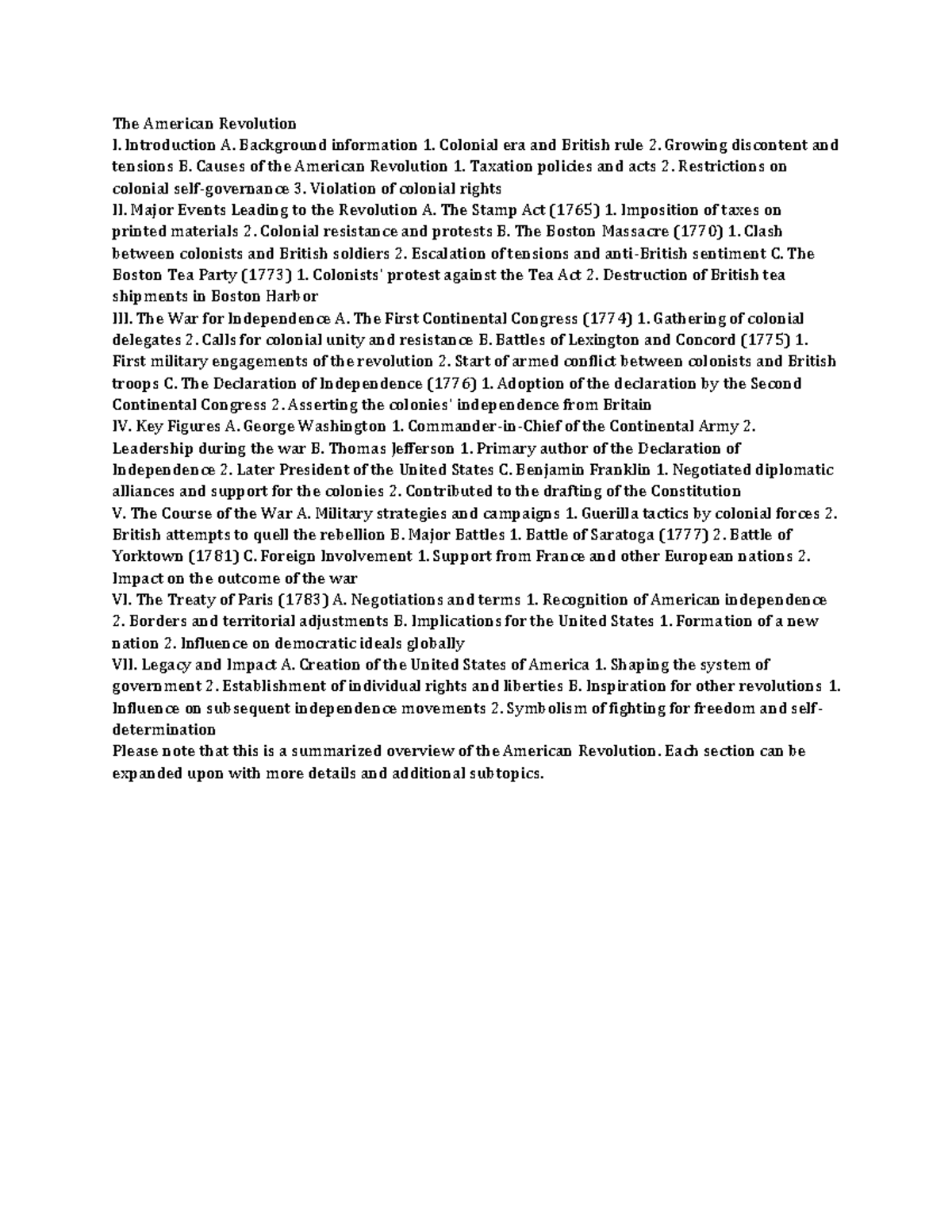 The American Revolution - Introduction A. Background information 1 ...