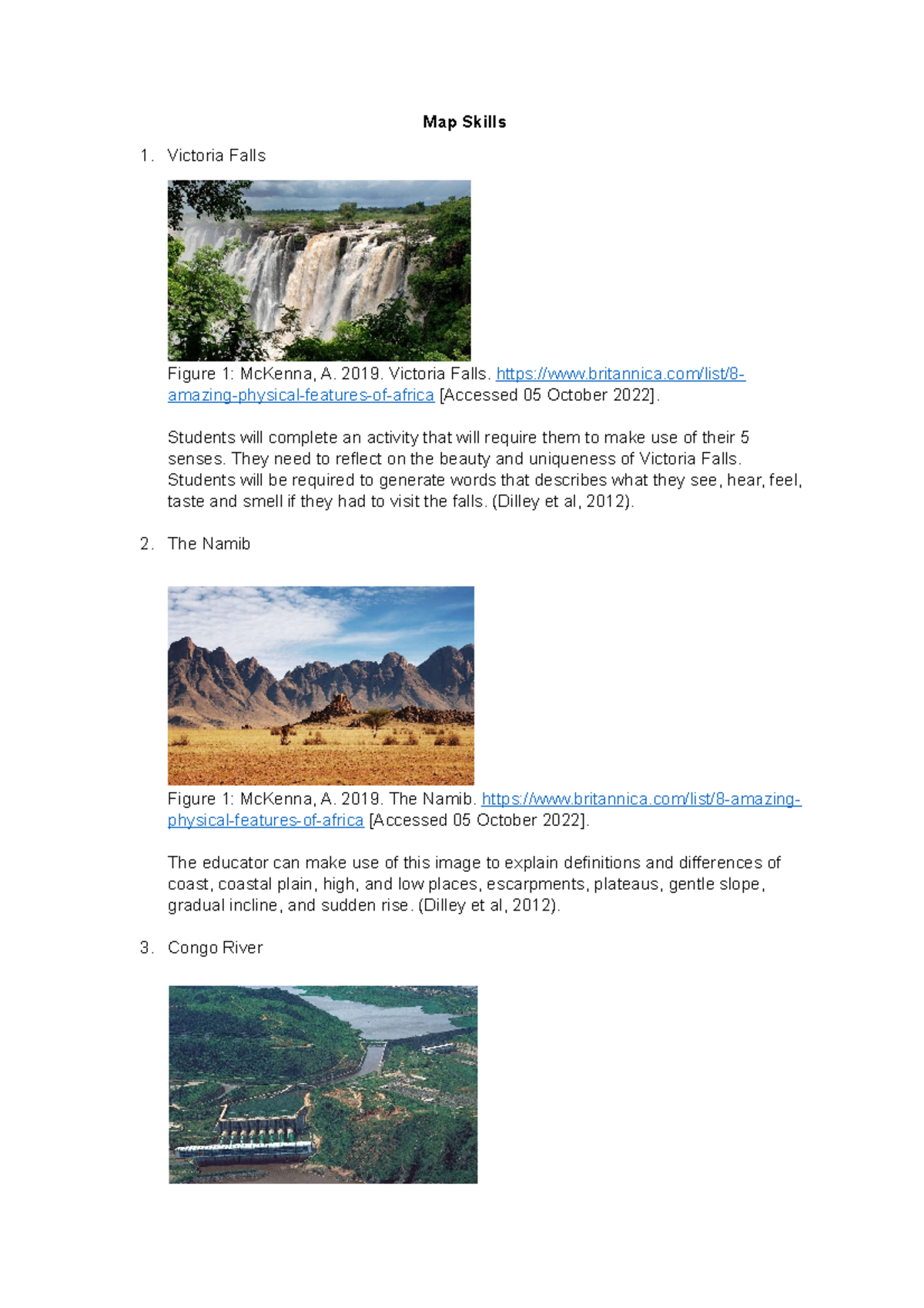 Compulsory ice task 2 - Map Skills Victoria Falls Figure 1: McKenna, A ...