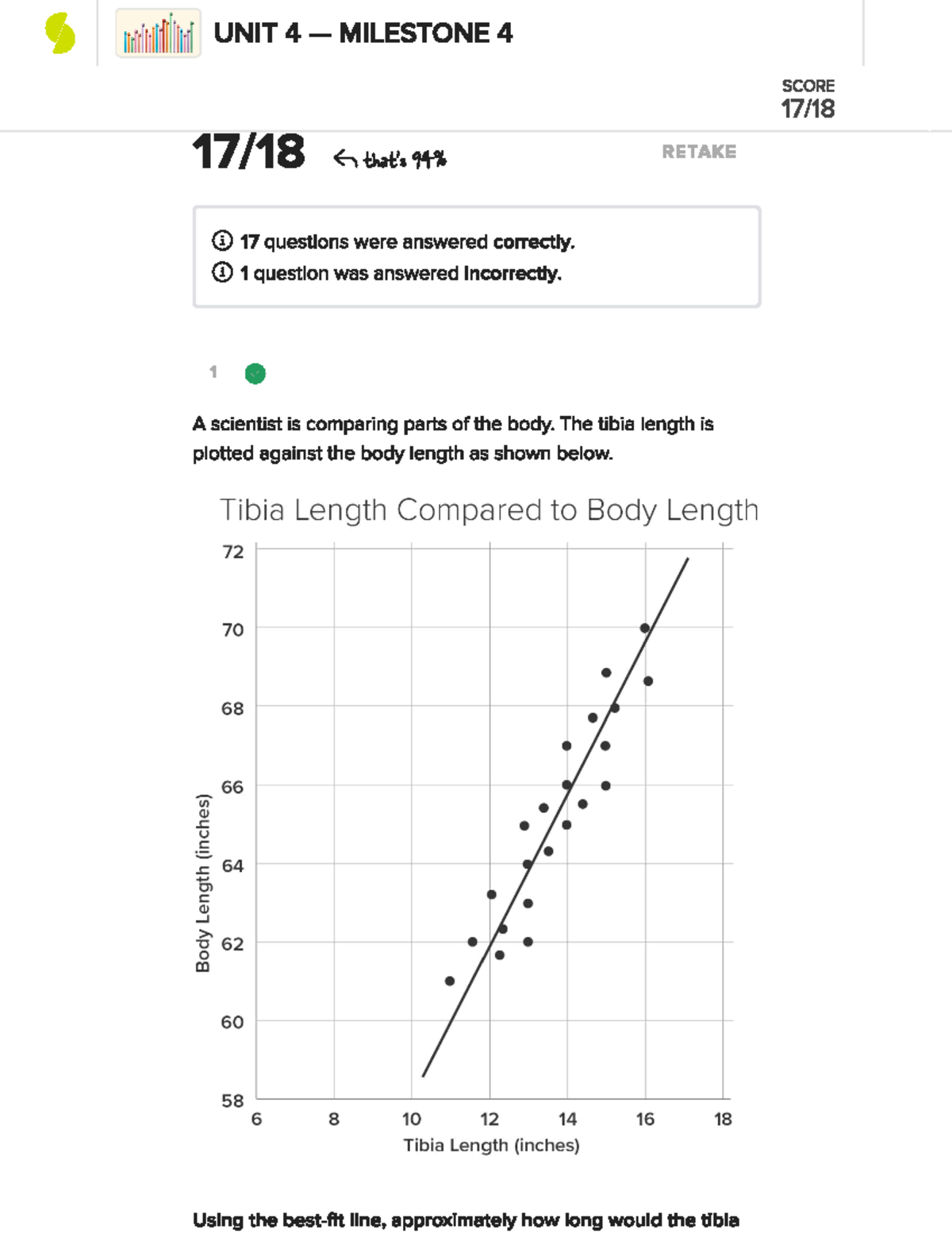 Stat milestone 4 - will): UNIT 4 MILESTONE 4 SCORE 1 1 8 SS 17 ...