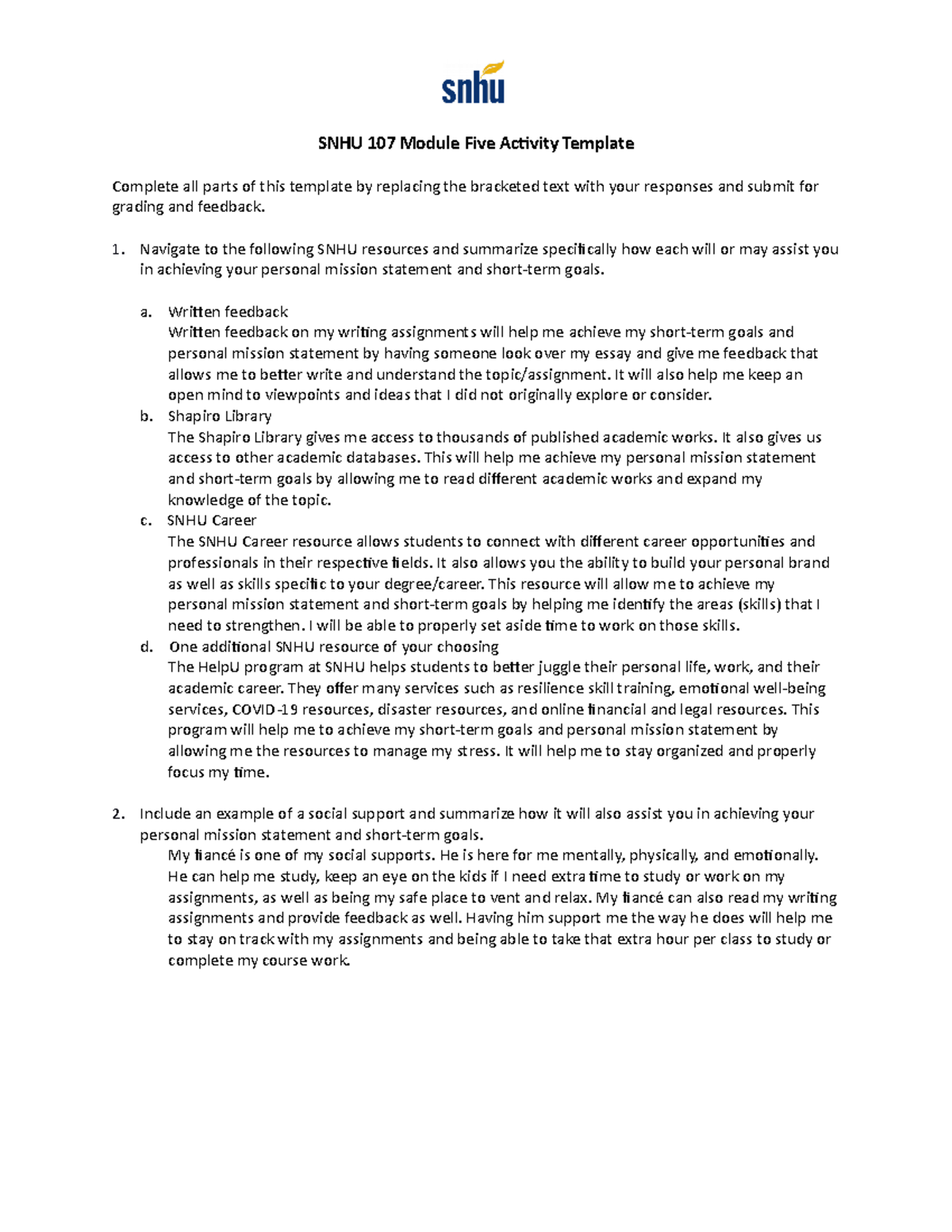 SNHU 107 Module Five Activity Template (1) - SNHU 107 Module Five ...