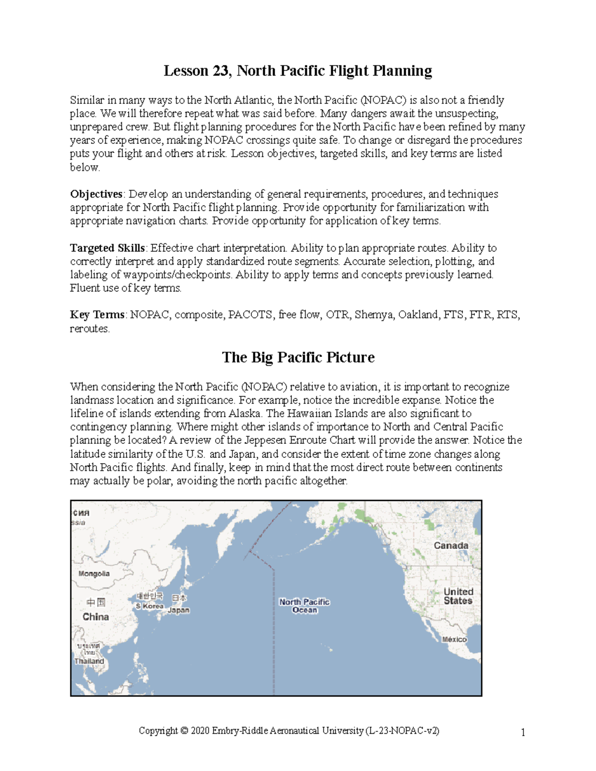 L 23 Nopac v2 - Lecture notes 23-1 - Lesson 23, North Pacific Flight ...