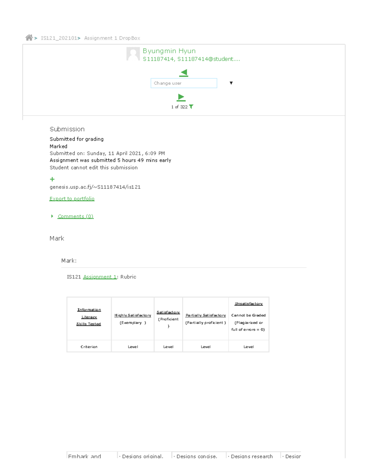 IS121 Assignment 1 Higher Sample 1 - Submission Submitted for grading ...