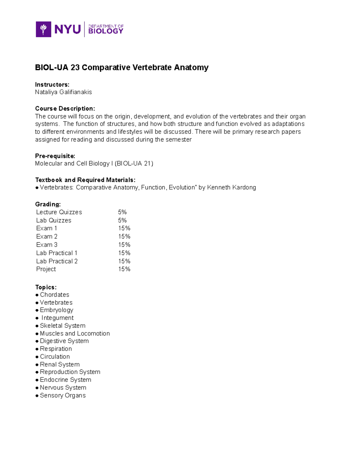 BIOL-UA23-v202202.docx - BIOL-UA 23 Comparative Vertebrate Anatomy ...