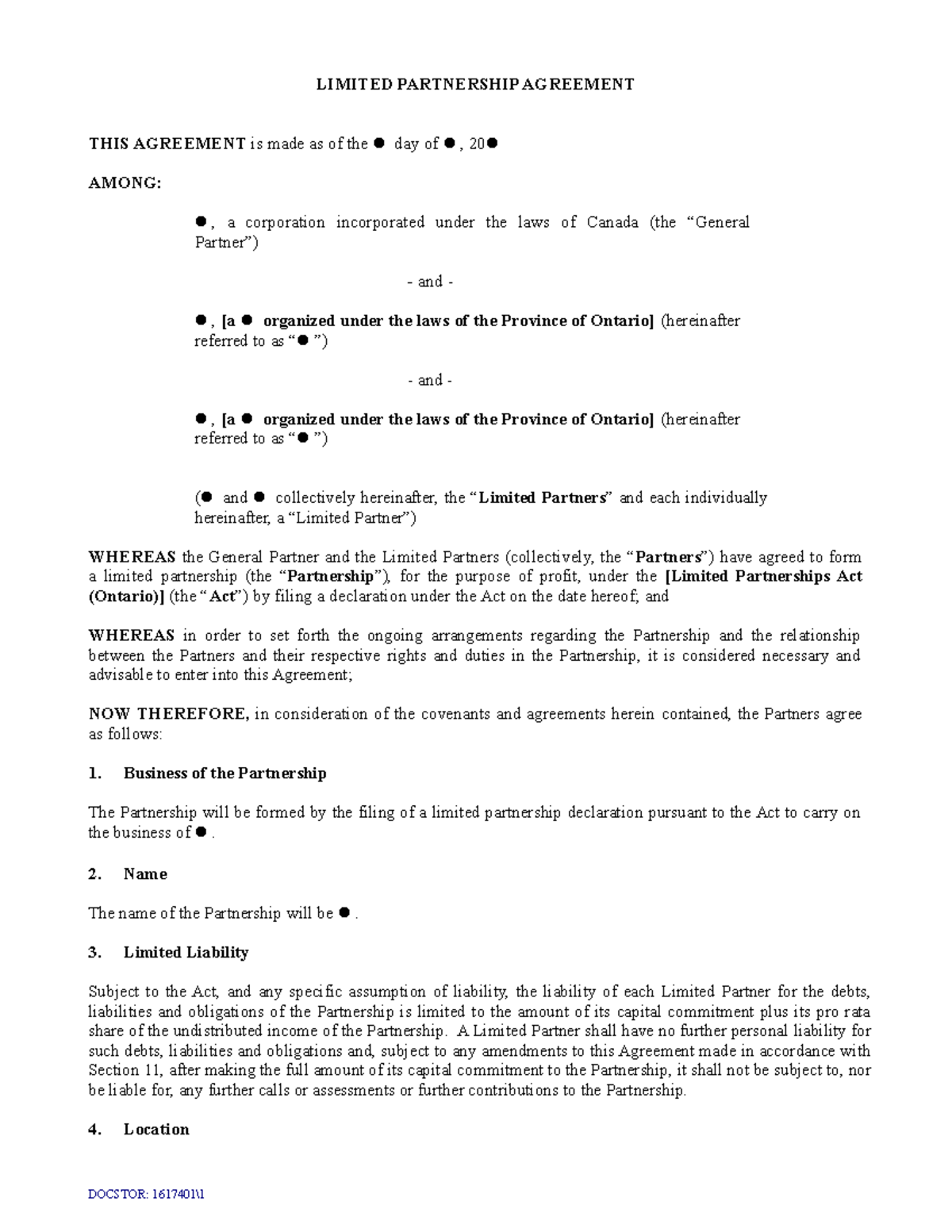 Limited Partnership Agreement - LIMITED PARTNERSHIP AGREEMENT THIS ...