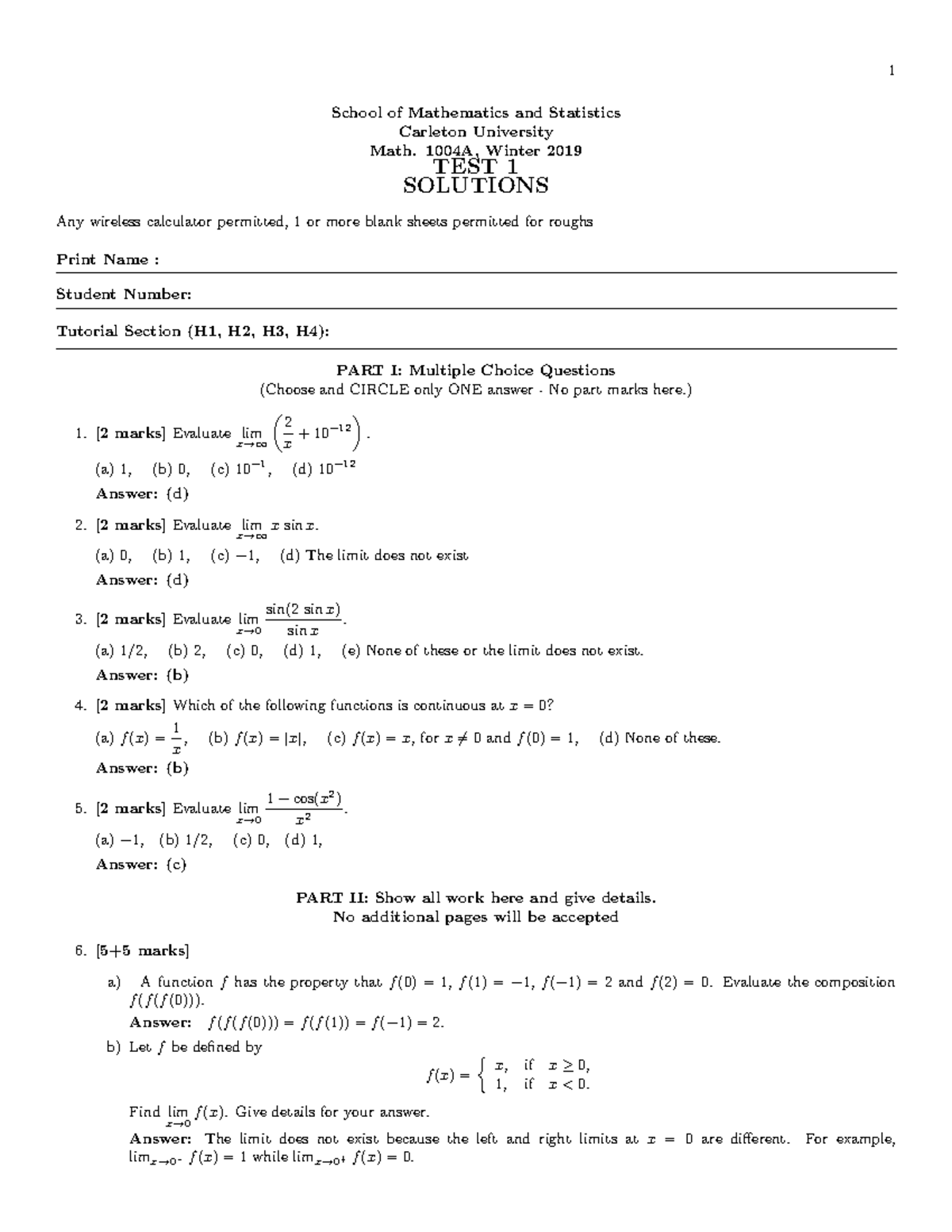 MATH 1004 - Tests 1, 2, 3, 4, 5, 6 Winter 2019 - School of Mathematics ...