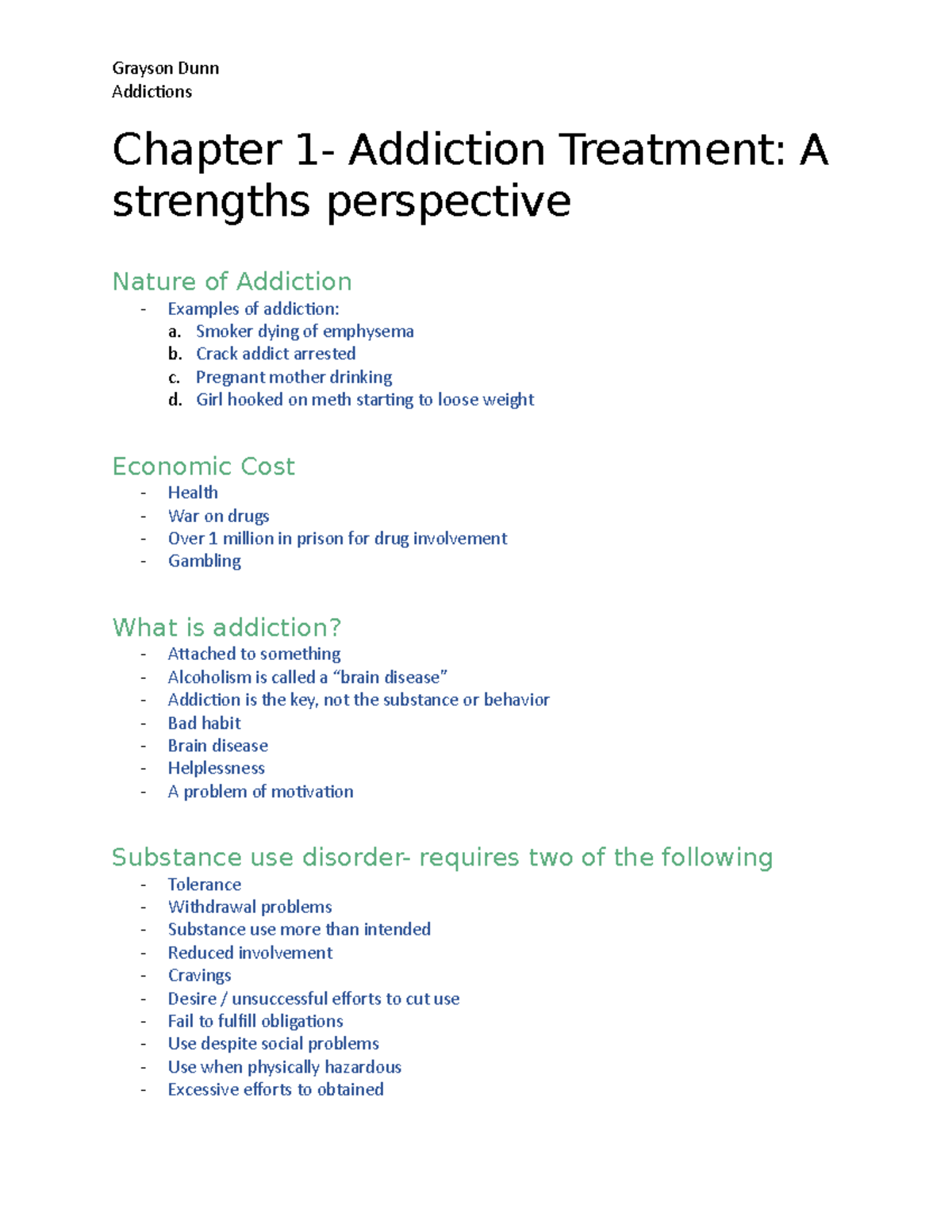 Addictions- chapter 1 - Grayson Dunn Addictions Chapter 1- Addiction ...