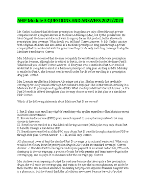 AHIP Module 5 Questions AND Answers 2022-2023 - AHIP MODULE 5 QUESTIONS ...