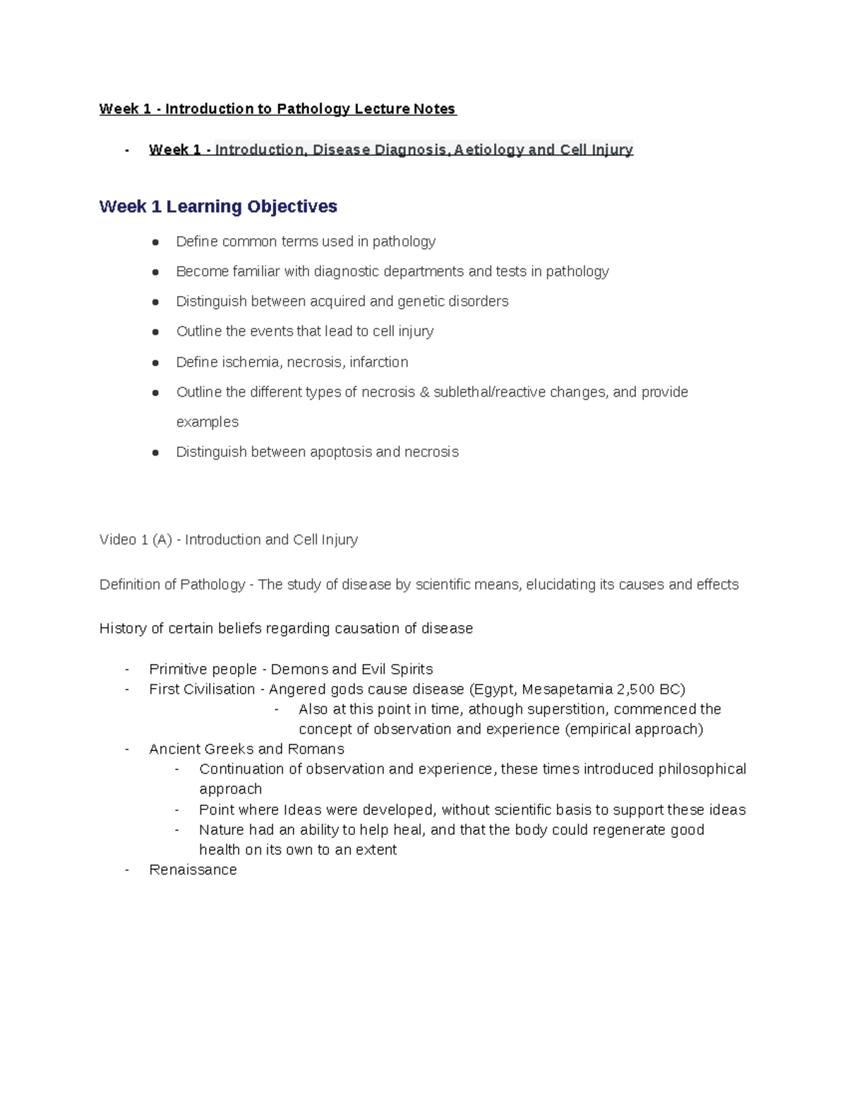 Introduction to Pathology Lecture Notes - An exfoliative biopsy can be ...
