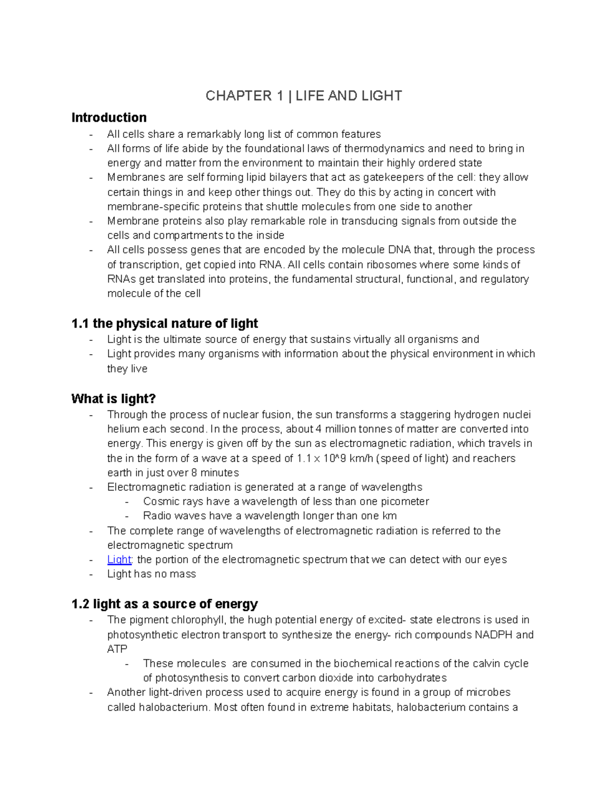 BI-110 textbook notes - BI110 - WLU - Studocu