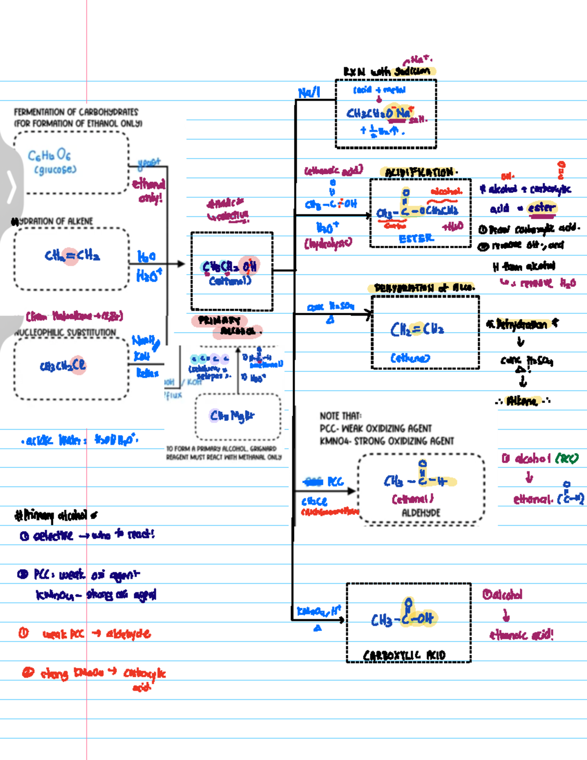 Mind map alcohol - Extra notes - organic chemistry - Studocu