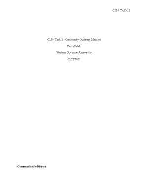 C228 task 2 - task2 - Mai Thao Le C228 Task 2 8/3/ B. Communicable ...