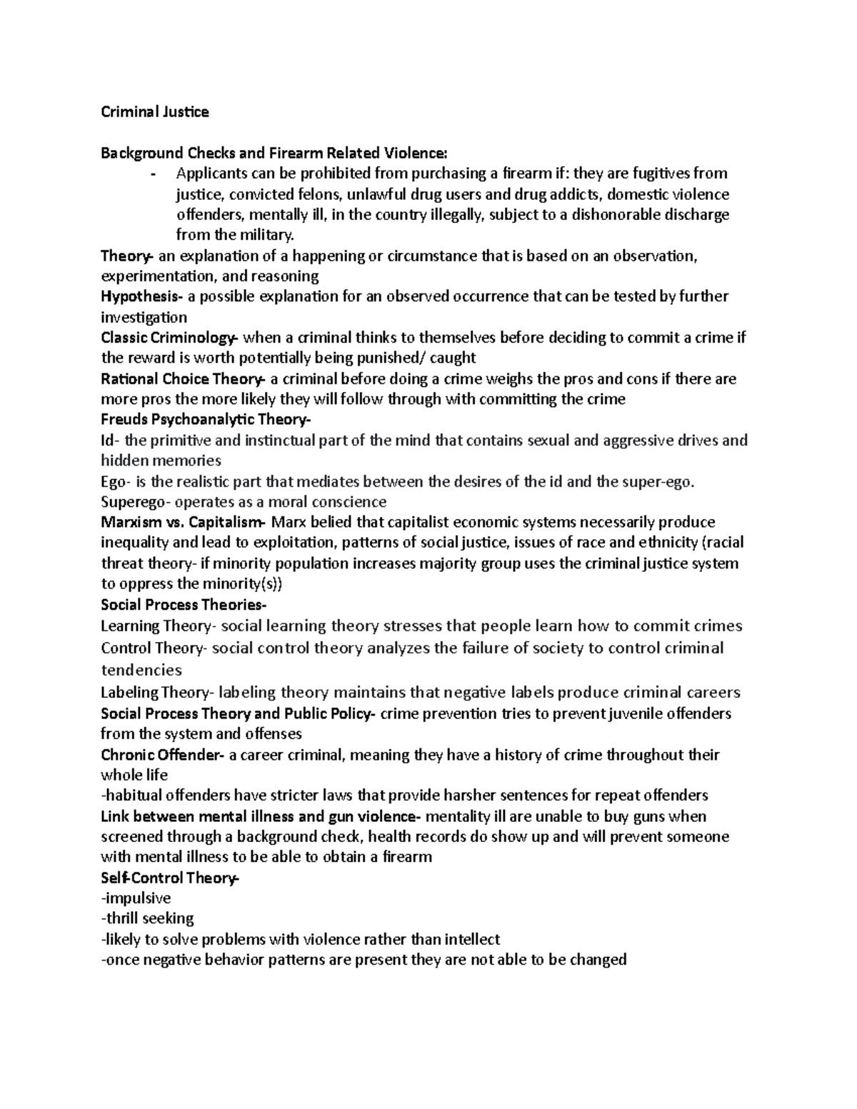 Criminal Justice Notes - Criminal Justice Background Checks and Firearm ...