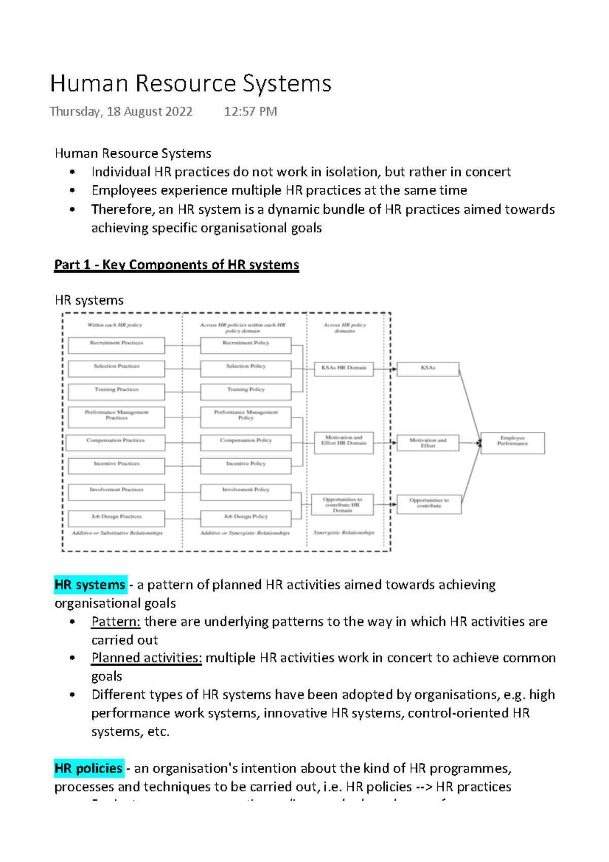 HR Systems - Human Resource Systems " Individual HR practices do not ...