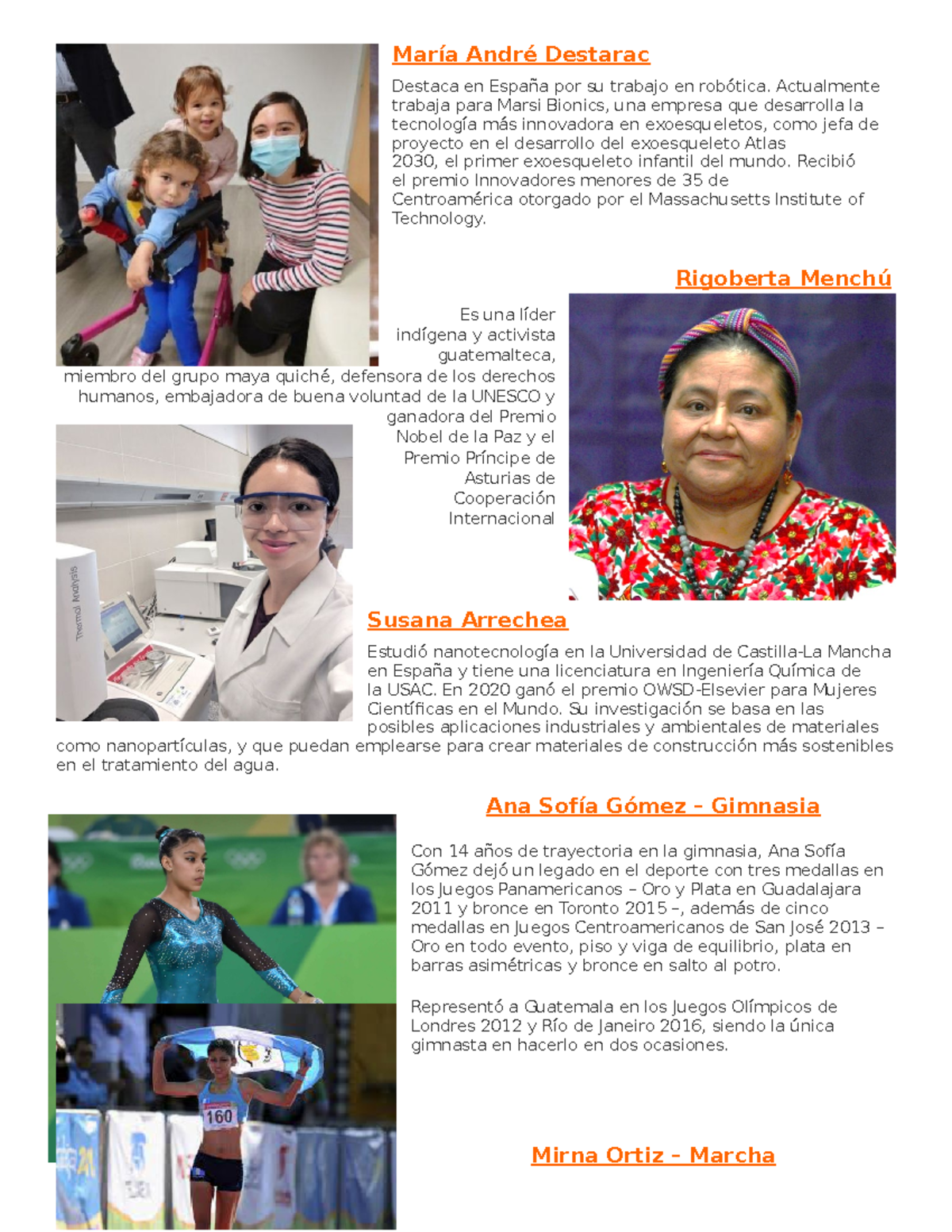 Guatemaltecas Destacadas - María André Destarac Destaca en España por ...