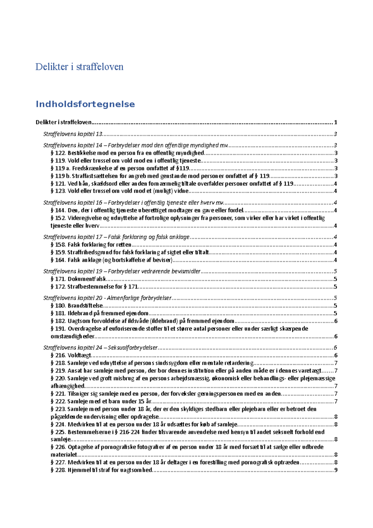 Delikter-i-straffeloven - Delikter i straffeloven Delikter i - Studocu