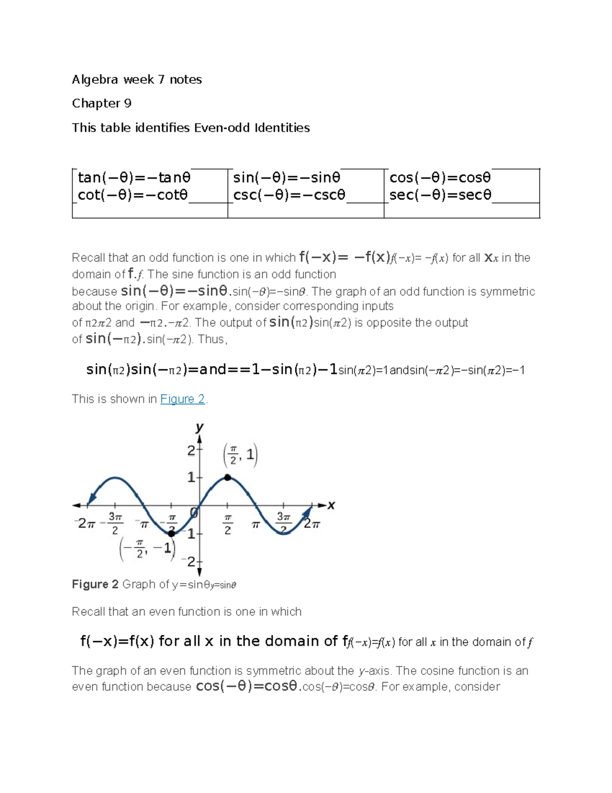 Algebra week 7 notes - Algebra week 7 notes Chapter 9 This table ...
