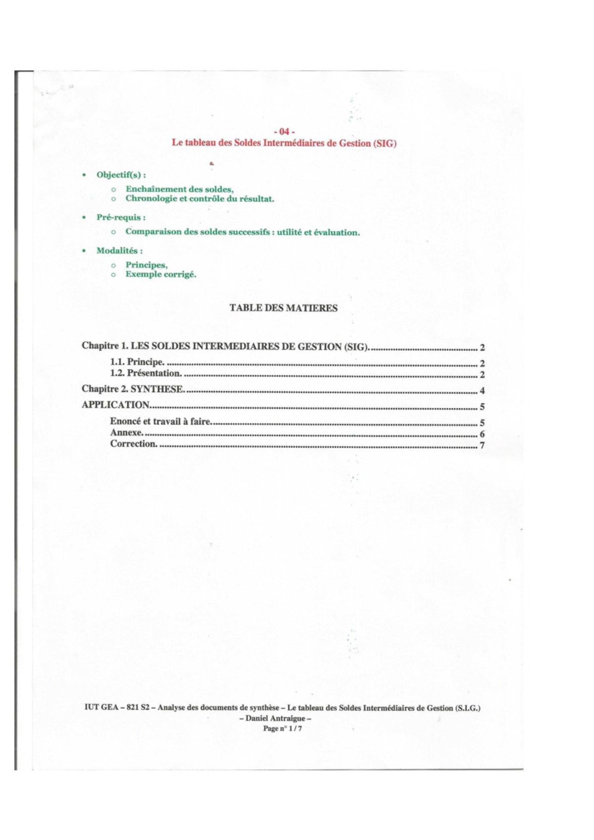 LES SIG 2 - ANALYSE FINANCIERE - 04 Le tableau des Soldes ...