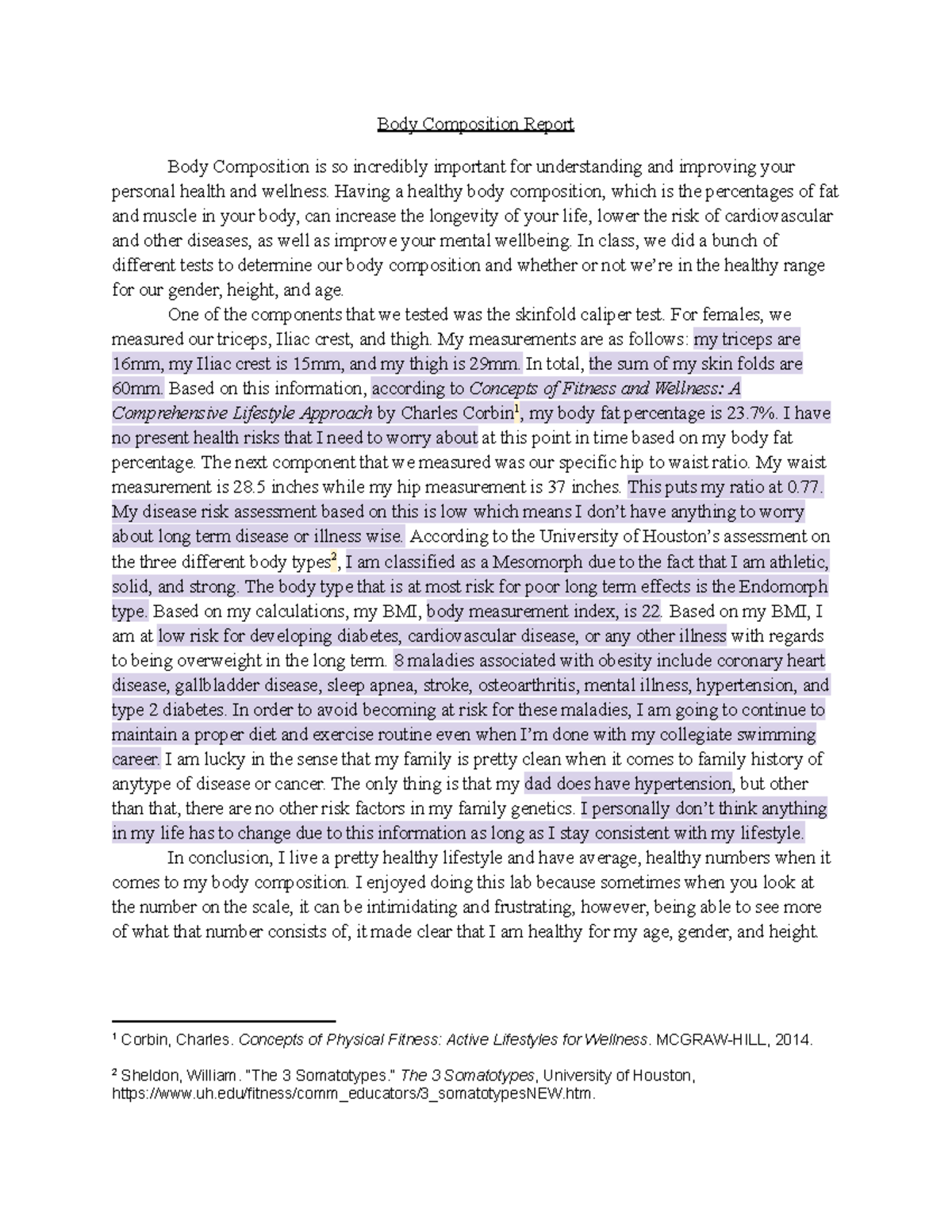 Body composition report - Body Composition Report Body Composition is ...