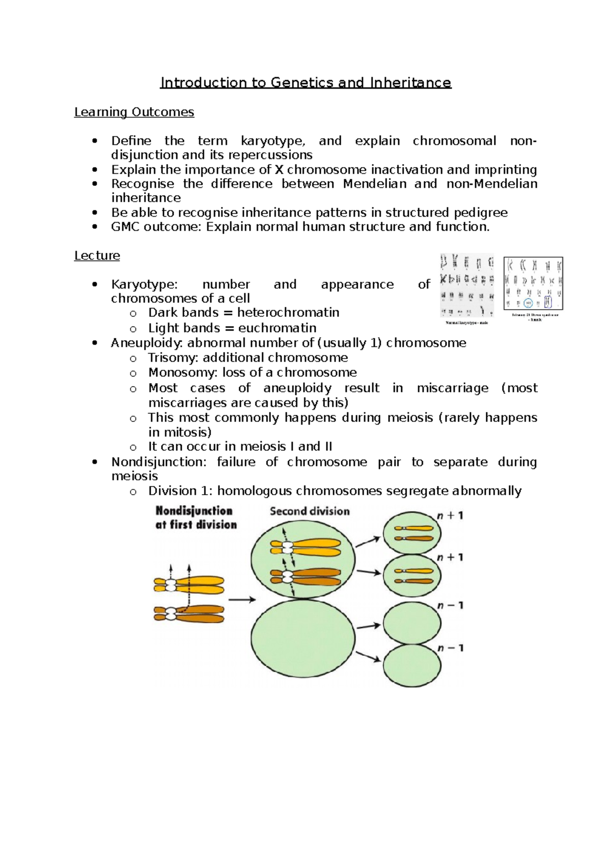 Genetics and Development Lecture 7 - Introduction to Genetics and ...