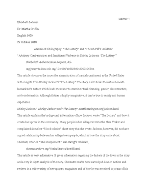 COM 213 annotated bibligraphy assignment - COM 213 Module Two Activity Template Annotated - Studocu