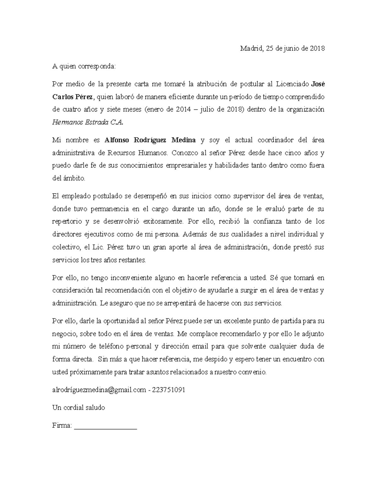 Referencia-laboral - dededed - Madrid, 25 de junio de 2018 A quien ...