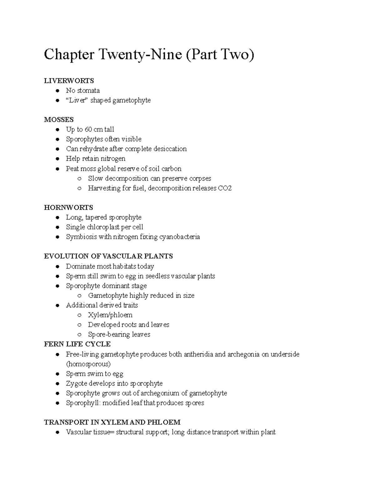 BI 212 Chapter 29 Part two - Chapter Twenty-Nine (Part Two) LIVERWORTS ...