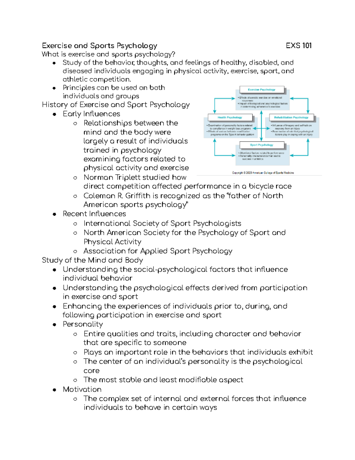 Exercise and Sports Psychology - EXS 101 - Dr. Morgan - Exercise and ...