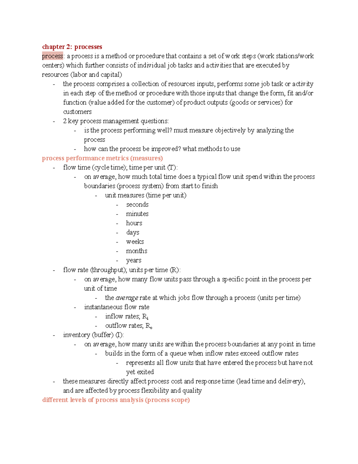 Chapter 2 class notes - chapter 2: processes process: a process is a ...