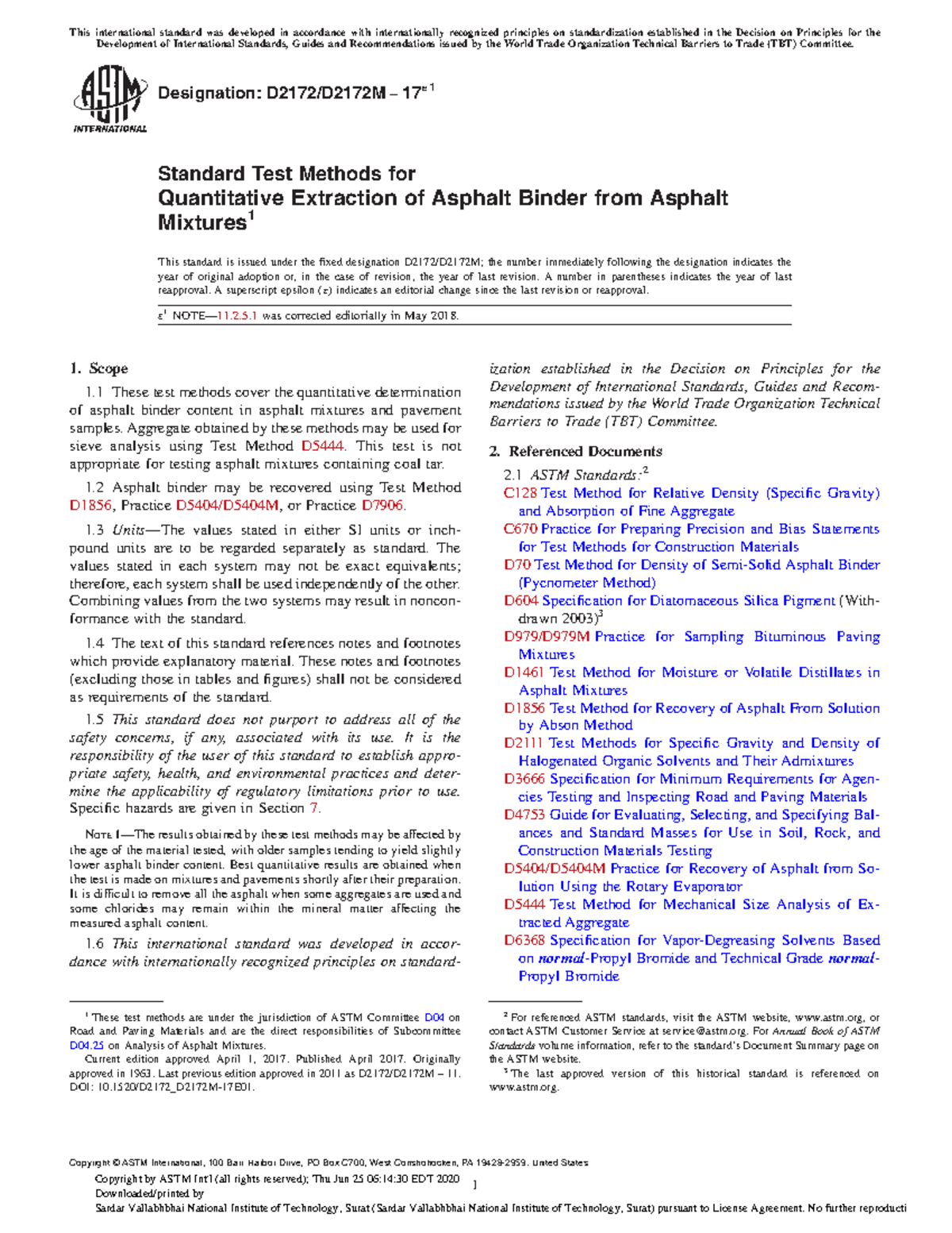 750884436-Astm-d2172 - Designation: D2172/D2172M − 17 ́ 1 Standard Test ...