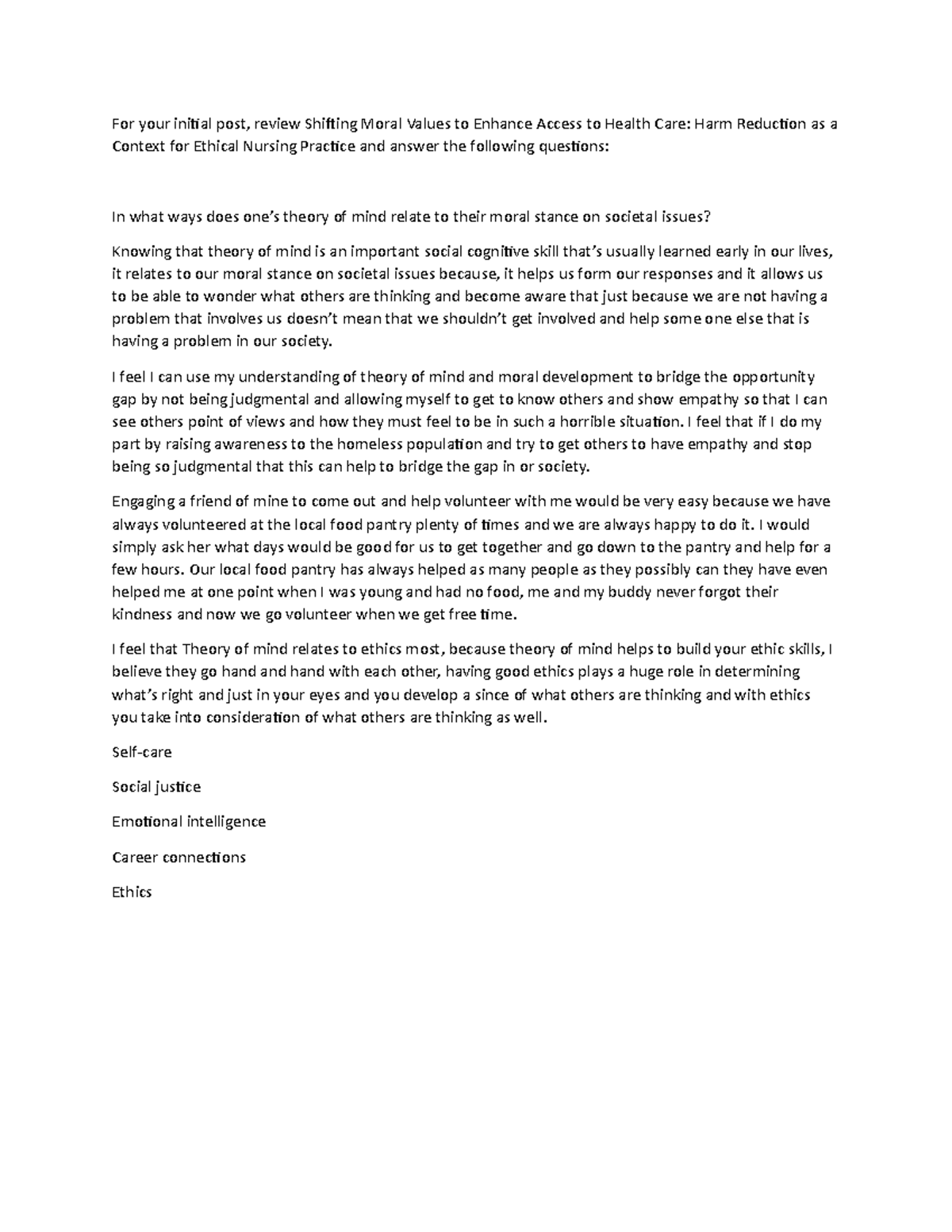 initial post discussion one - For your initial post, review Shifting ...