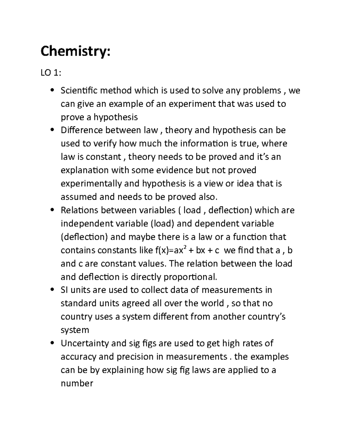 Chemistry connection - Chemistry: LO 1: Scientific method which is used ...