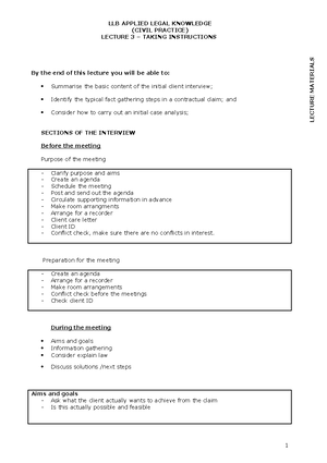 Lecture 4 Student handout 1 - CIVIL PRACTICE LECTURE 4: Student Handout ...