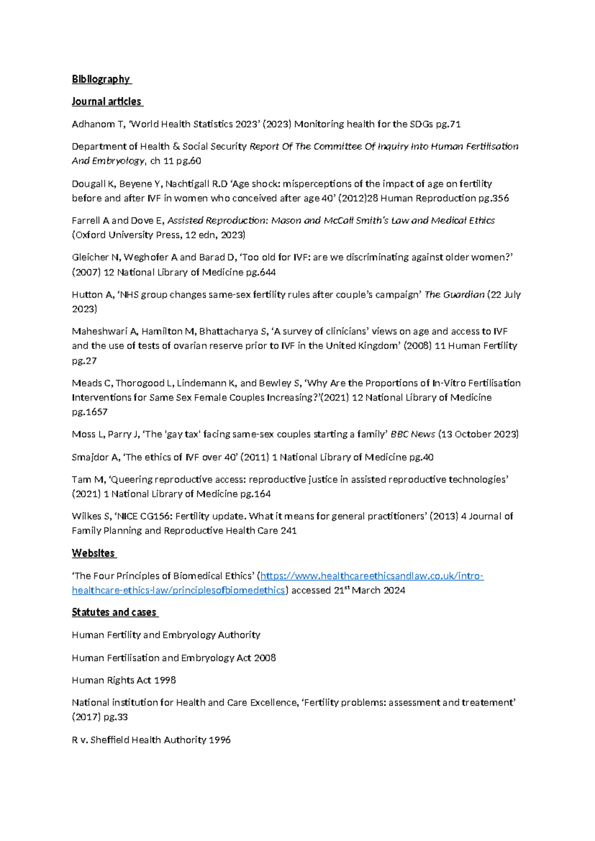 Bibliography - presentation HC - Bibliography Journal articles Adhanom ...