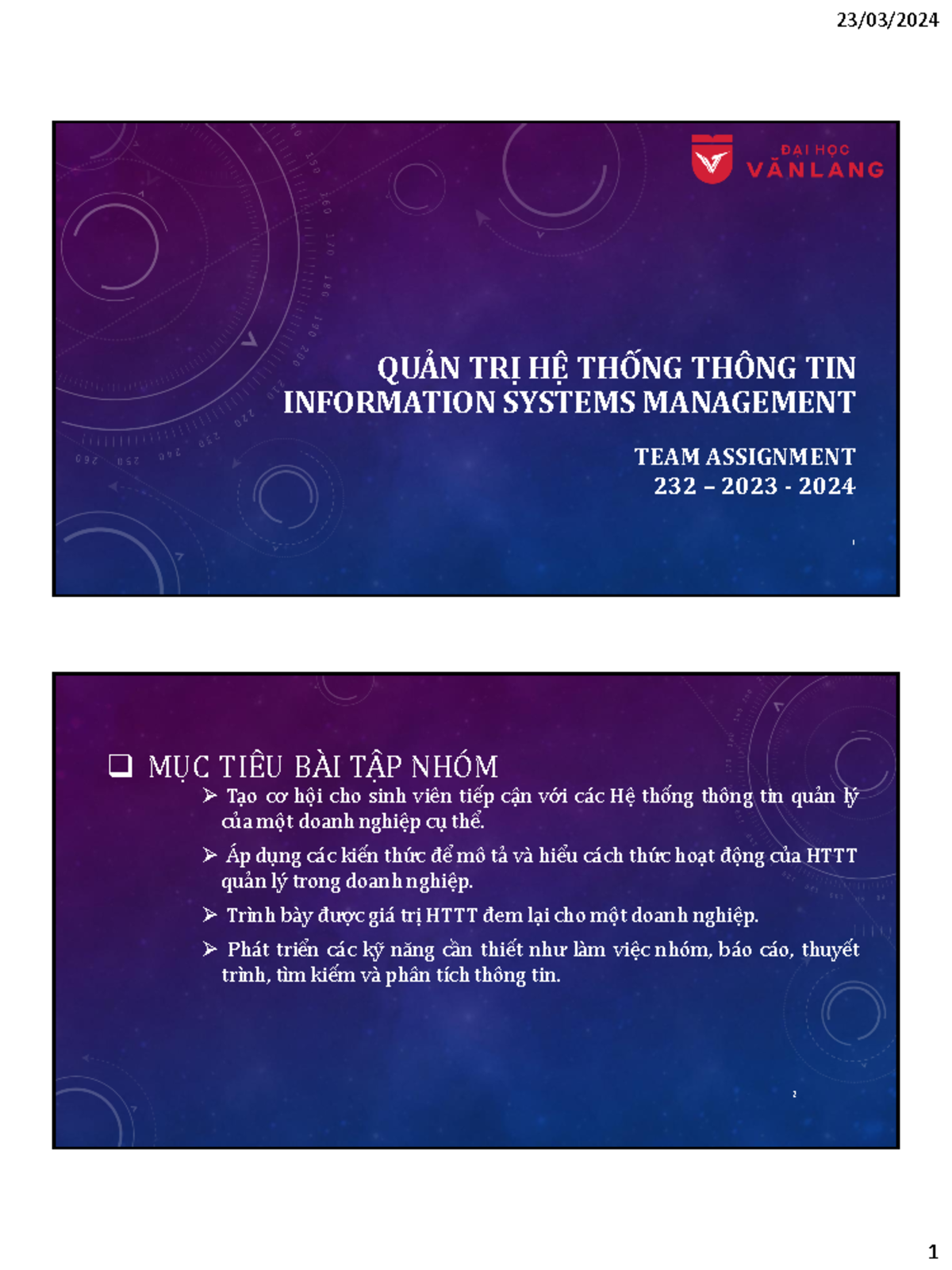 ISM Team Assignment - QTHTTT - QUẢN TRỊ HỆ THỐNG THÔNG TIN INFORMATION SYSTEMS MANAGEMENT TEAM ...