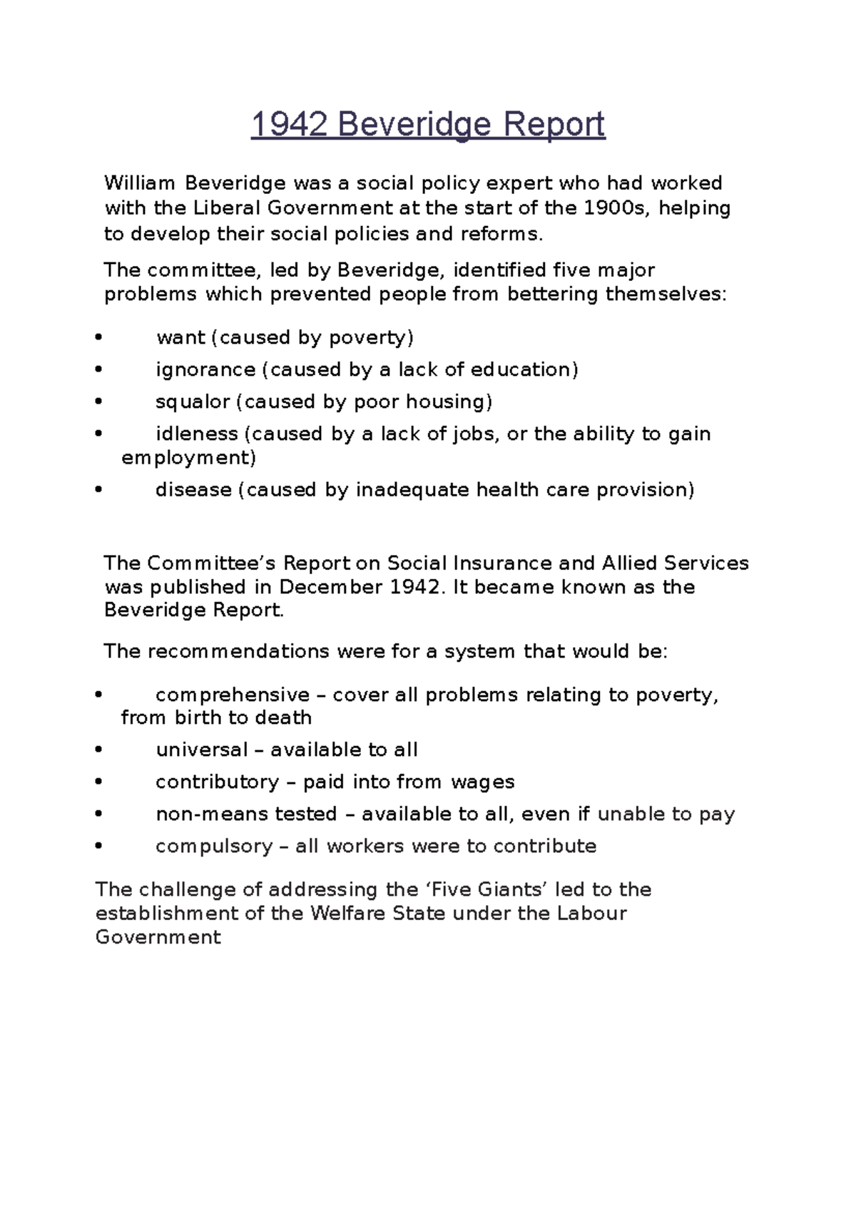 1942 Beveridge Report - soryyyyy needed to upload smth - 1942 Beveridge ...