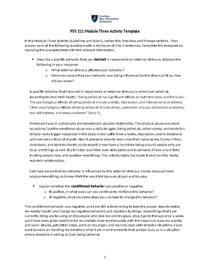 PSY 211 Module Two Milestone - Then answer each question with a minimum ...