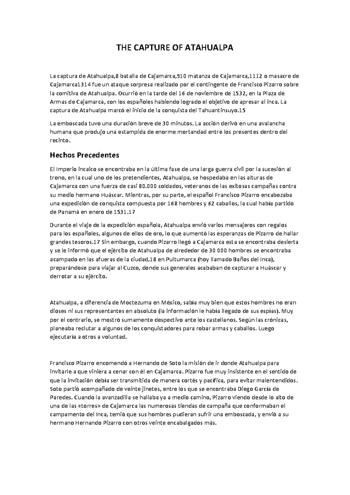 THE Capture OF Atahualpa - THE CAPTURE OF ATAHUALPA La captura de ...