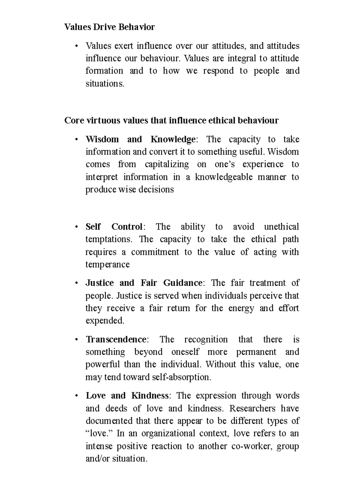 Values Drive Behavior - Values Drive Behavior Values exert influence ...