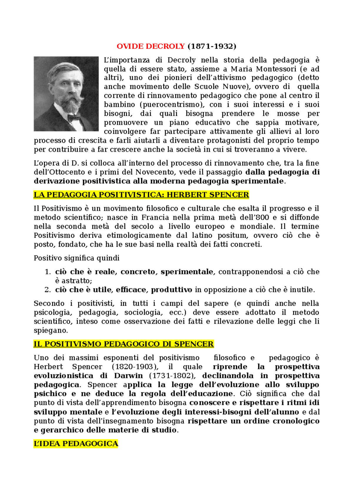 Ovide Decroly, biografia e pensiero pedagoigico - OVIDE DECROLY (1871 ...
