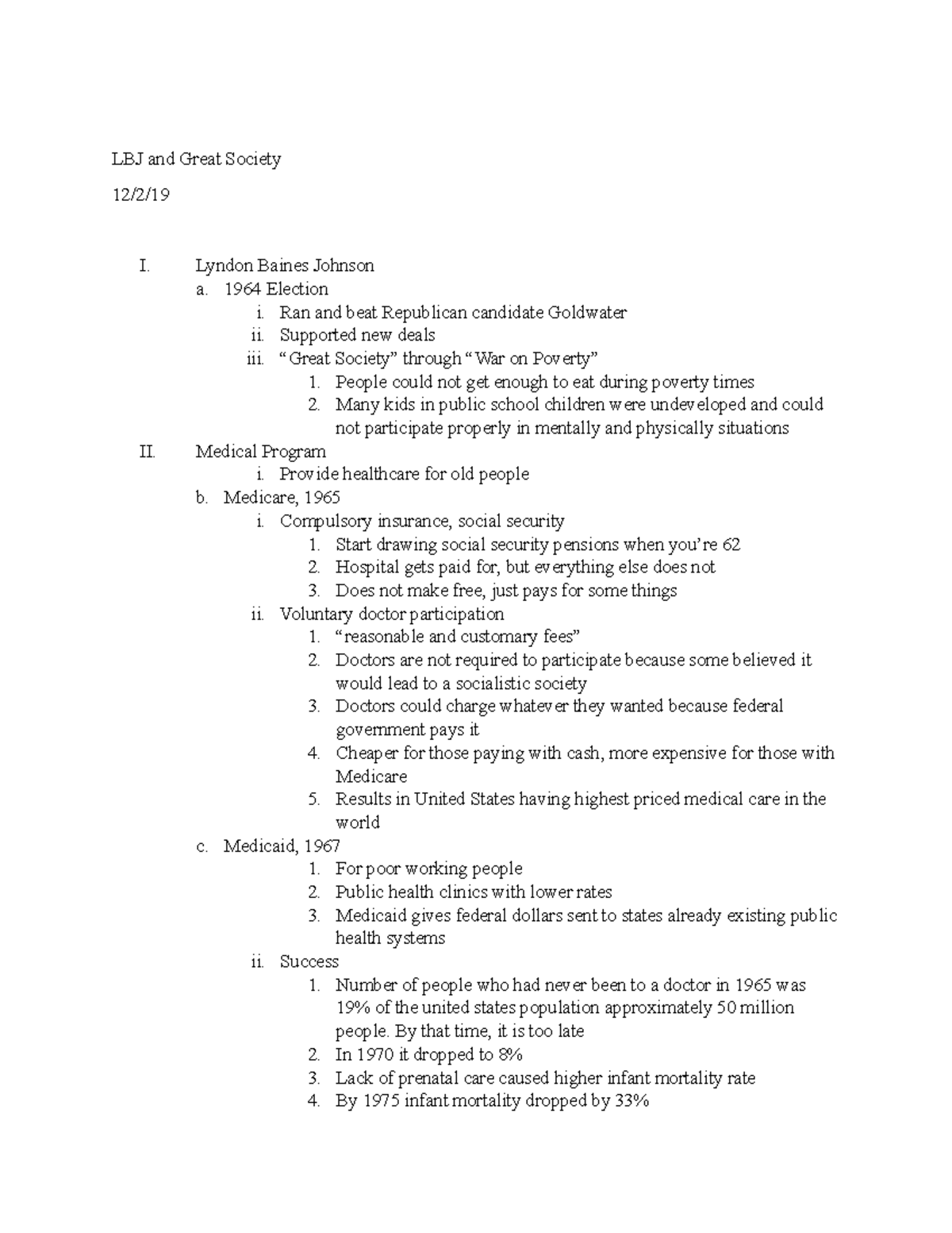 Lindon B Johnson and Great Society - LBJ and Great Society 12/2/ I ...