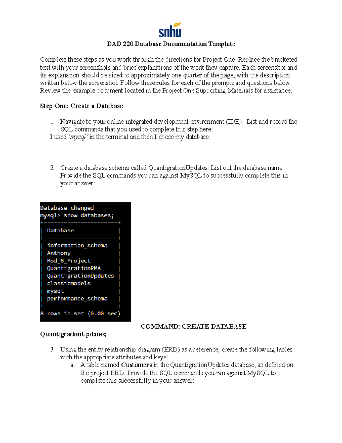 Dad 220 Database Documentation Final Anthony Dad 220 Database Documentation Template Complete