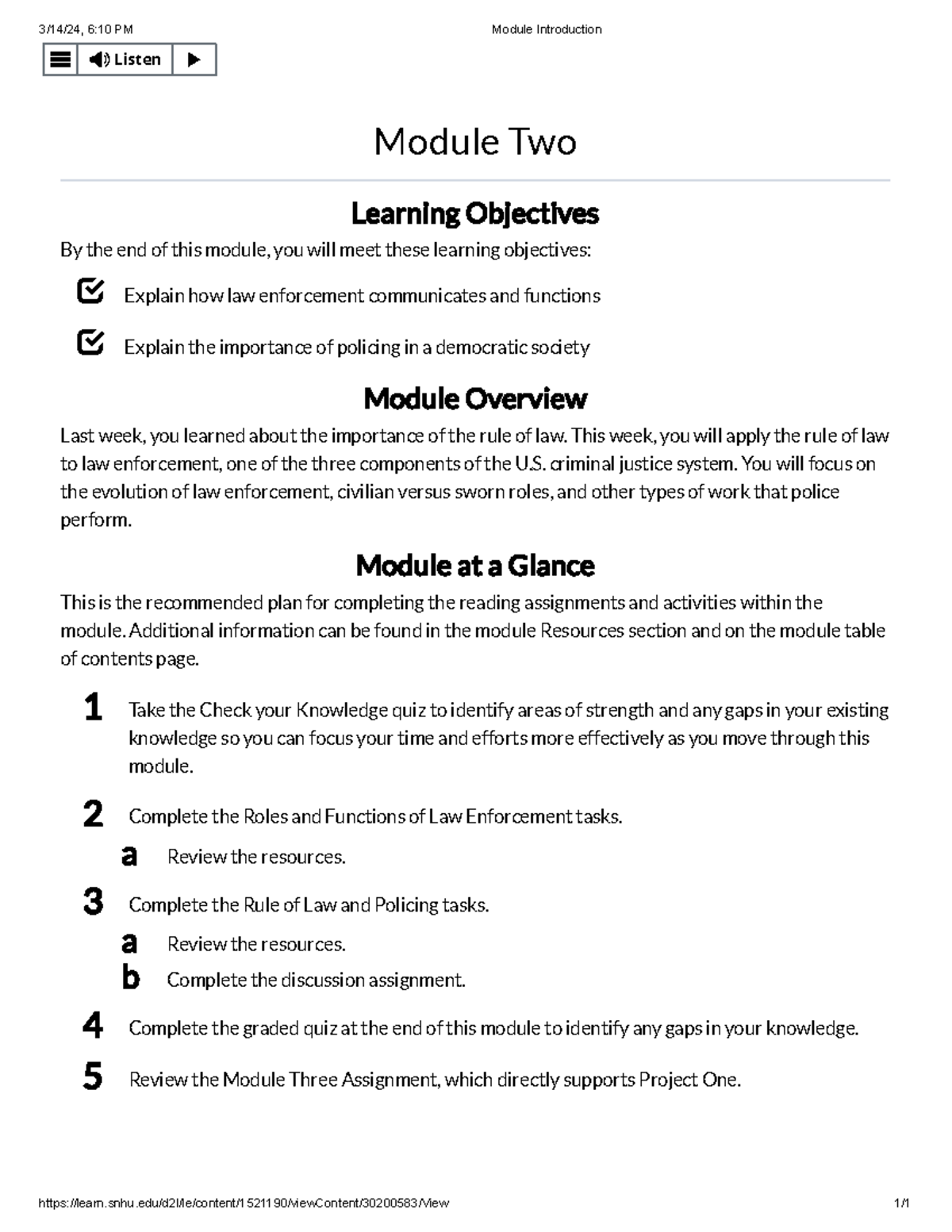 Module Two Introduction - CJ-112-R4426 Intro to Criminal Justice 24EW4 ...