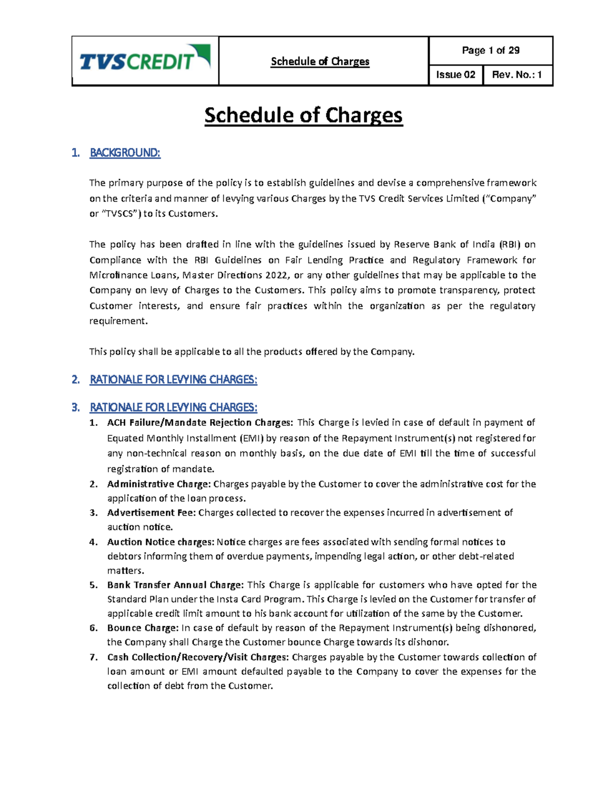 Schedule of charges website version-1-1-1 - Schedule of Charges Issue ...