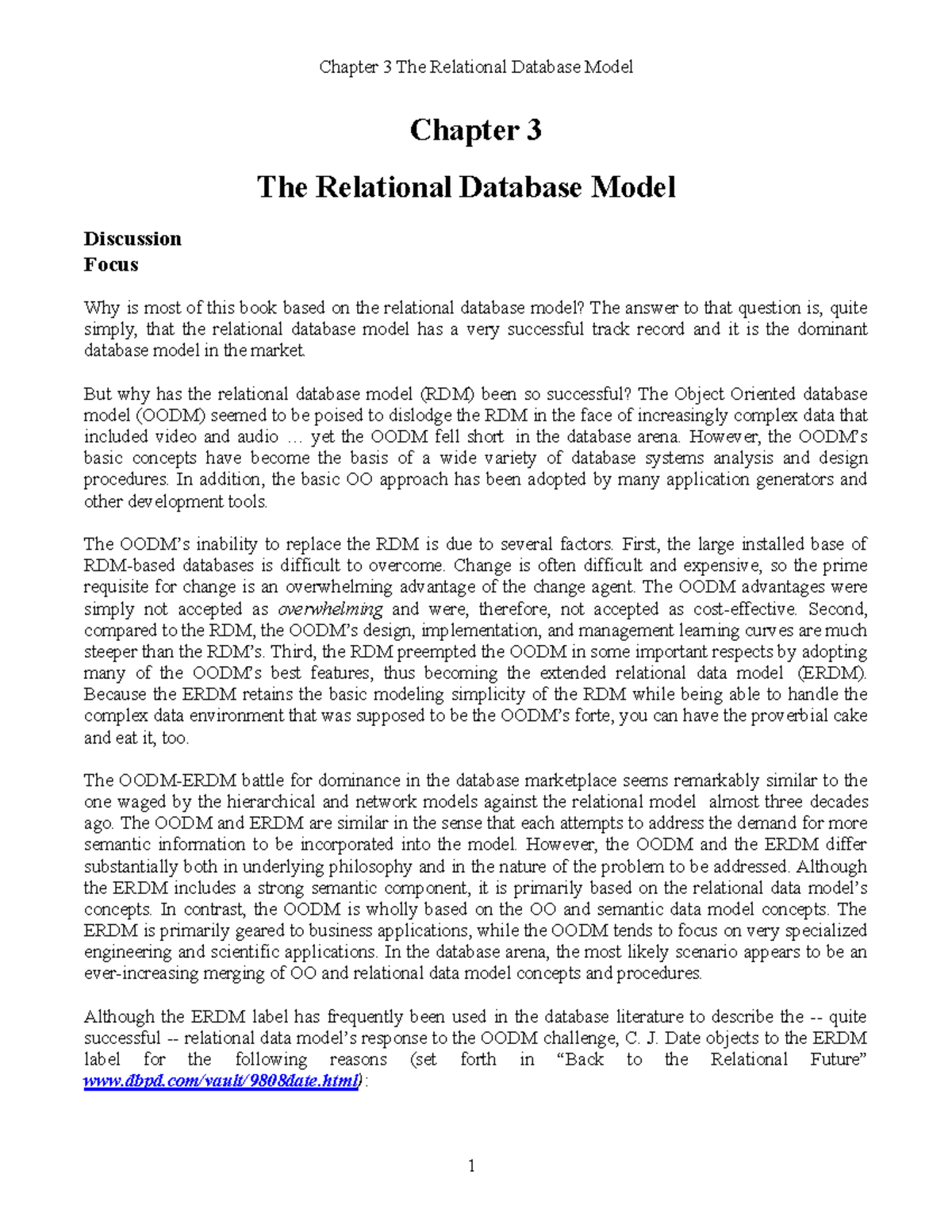 Nanopdf - xxxx - Chapter 3 The Relational Database Model 1 Discussion Focus Chapter 3 The ...