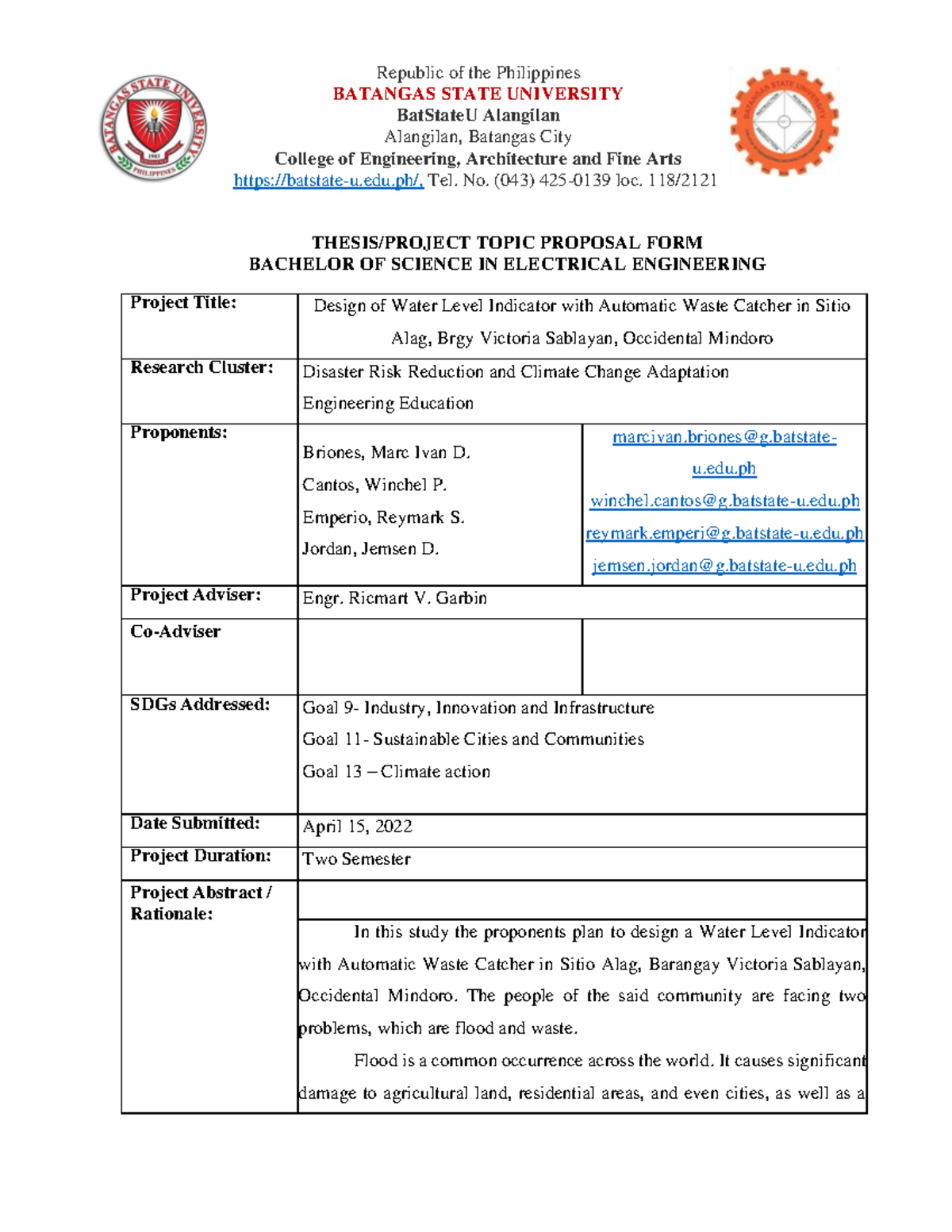 Research Capsule - Republic of the Philippines BATANGAS STATE ...