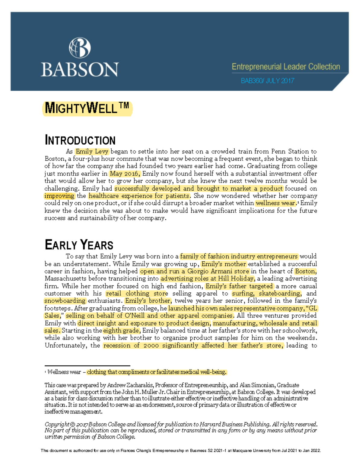 Mighty Well case study from HBR - BUS - MQ - Studocu