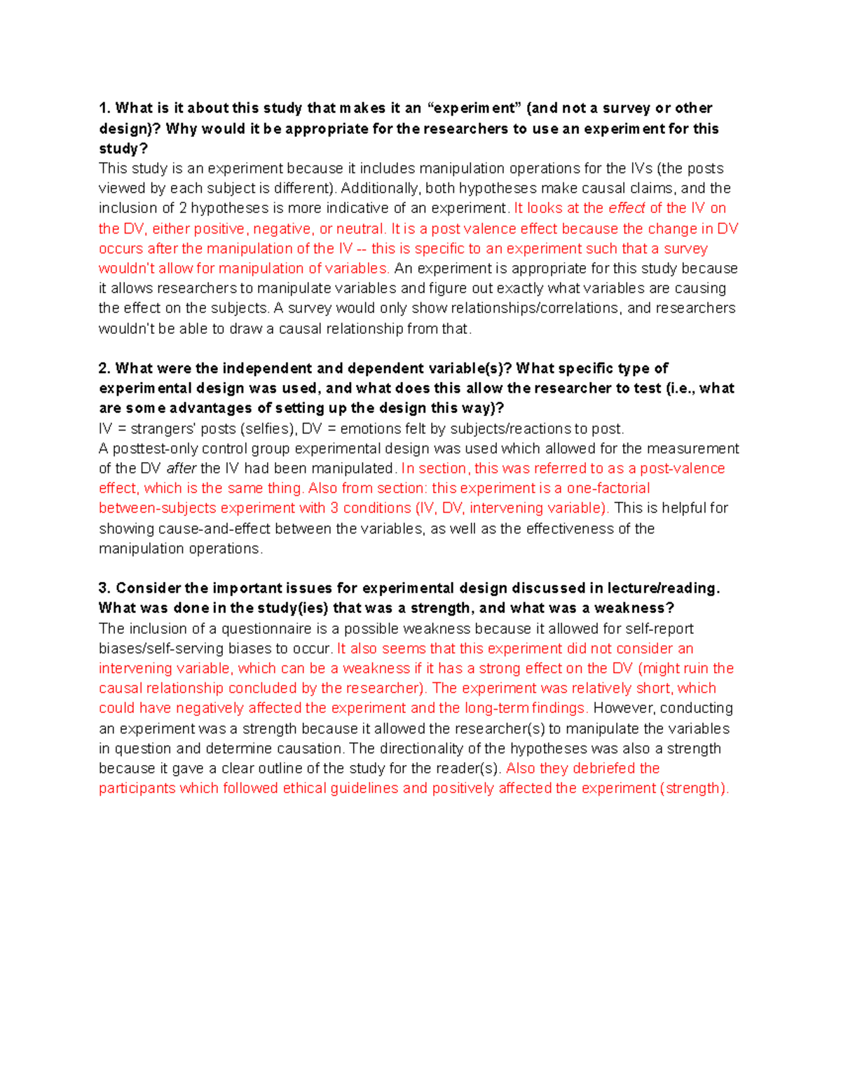 COMM 88 Exercise 6 - assignmnet - 1. What is it about this study that ...
