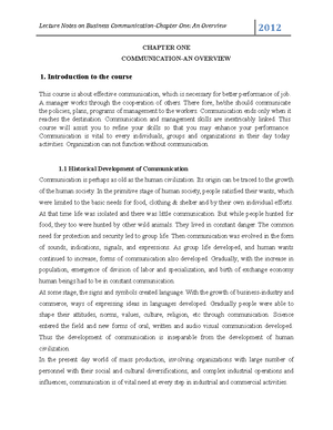 Chapter 2 - Business Communication - 2012 Chapter Two The Communication ...